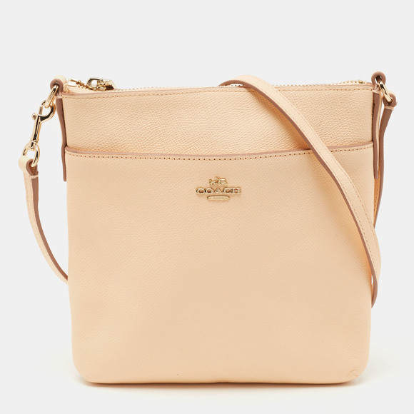 Coach | Bags | Coach Peach Leather North South Swingpack Crossbody Bag ...